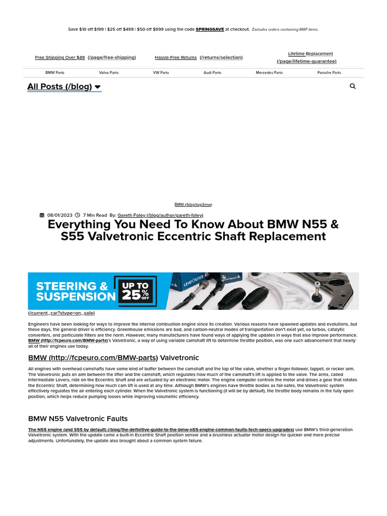 BMW N55/S55 Eccentric Shaft Guide | PDF | Vehicle Technology ...