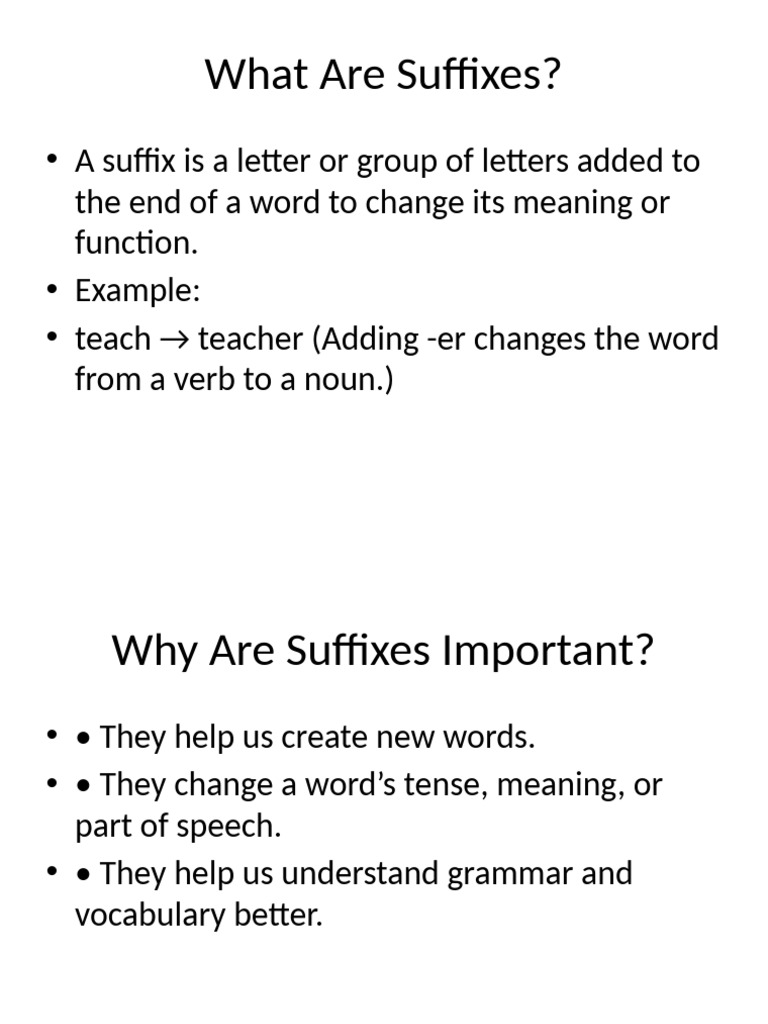 Understanding Word Suffixes | PDF