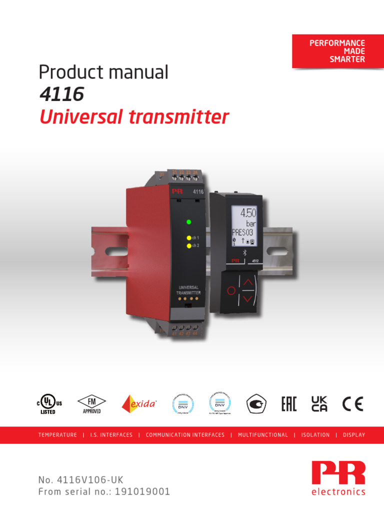 Universal Transmitter 4116 Manual | PDF | Relay | Switch
