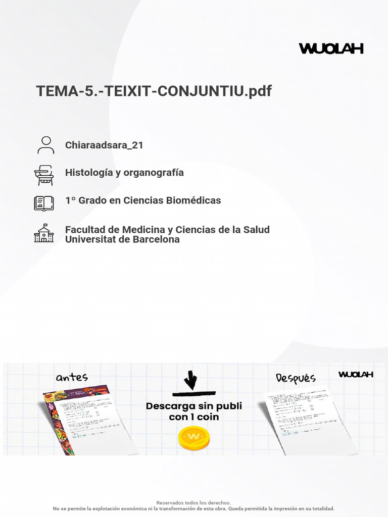 Tema 5. Teixit Conjuntiu | PDF