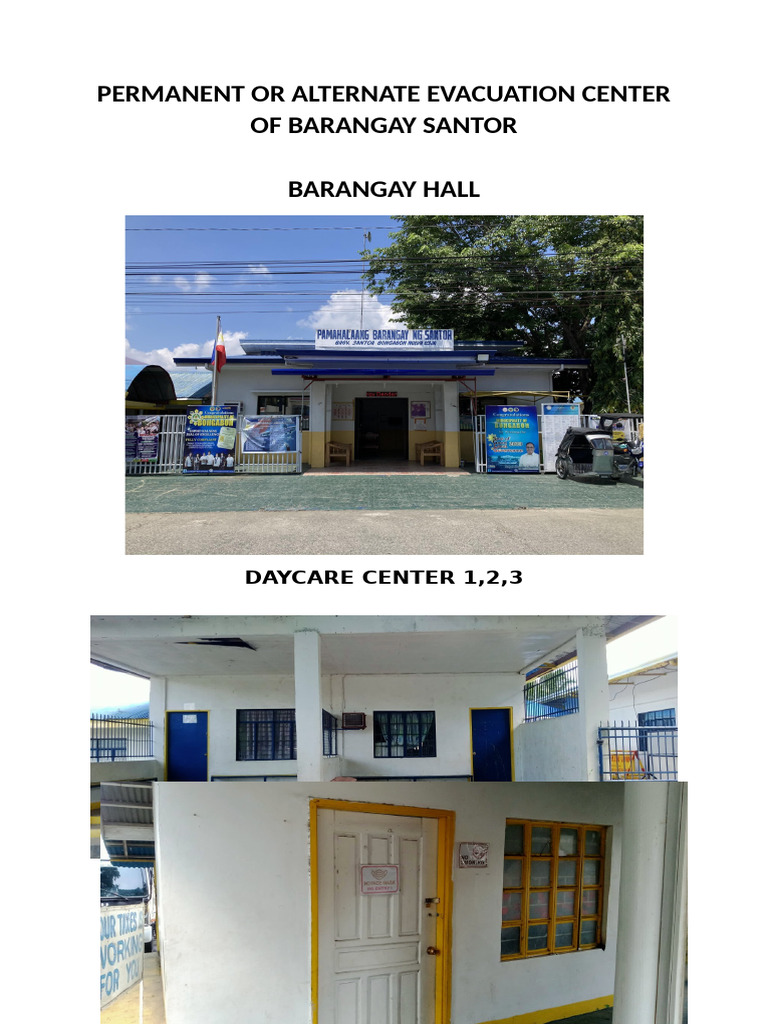 Permanent or Alternate Evacuation Center of Barangay Santor | PDF