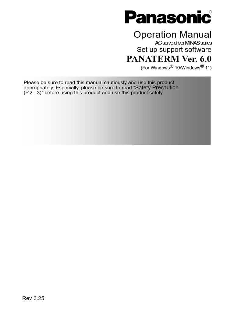 PANATERM 6.0 Software Guide | PDF | Microsoft Windows | Computer File