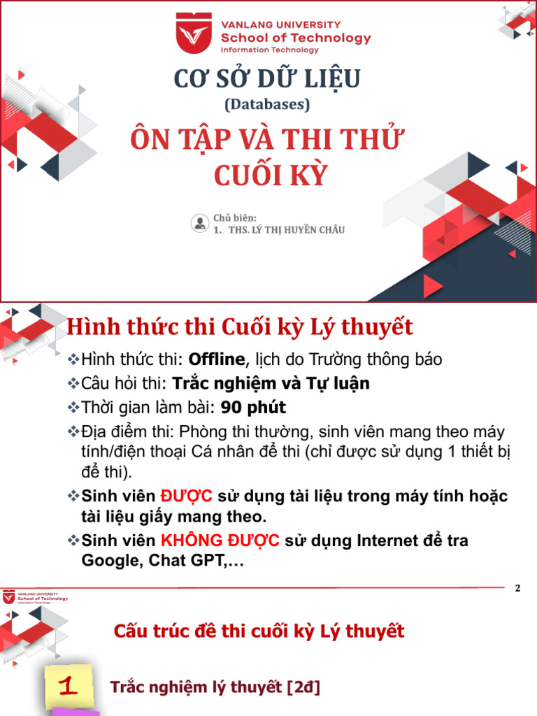 CSDL - OnTap - LyThuyet - HK241 | PDF