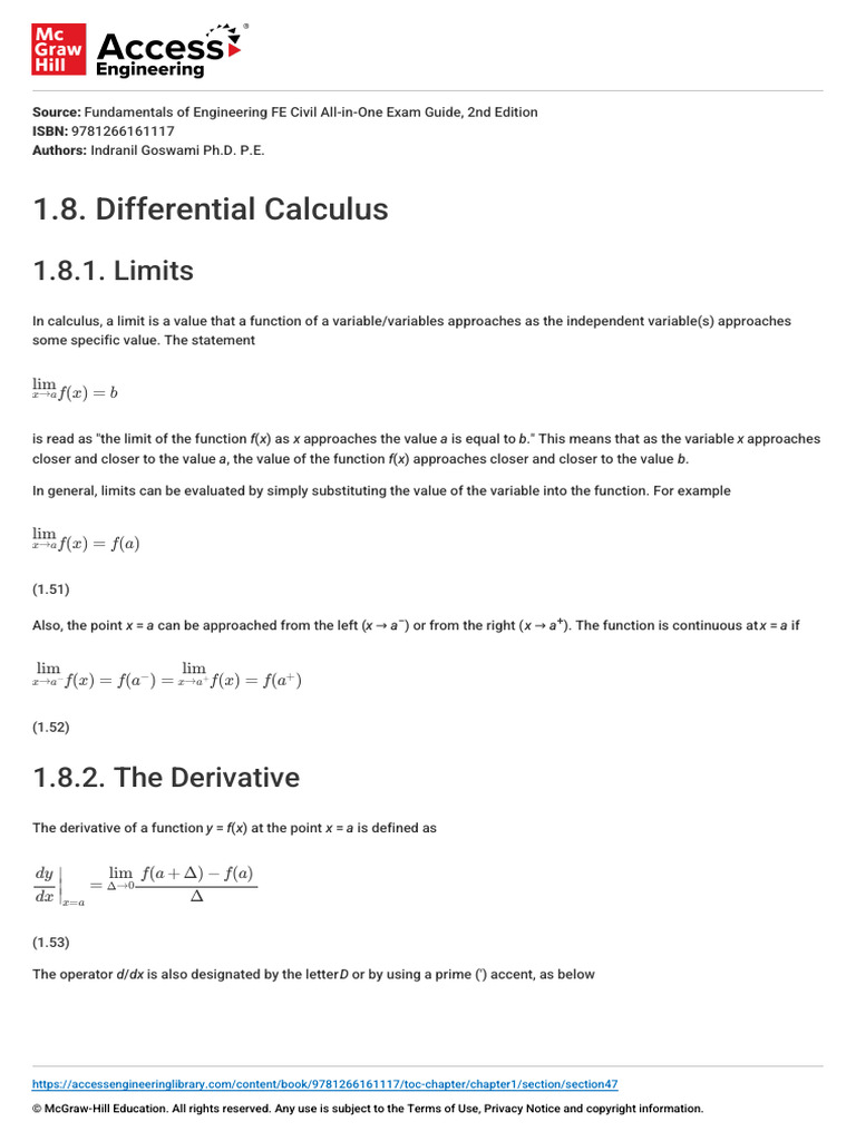 1.8 Differential Calculus | PDF | Mathematical Analysis | Calculus