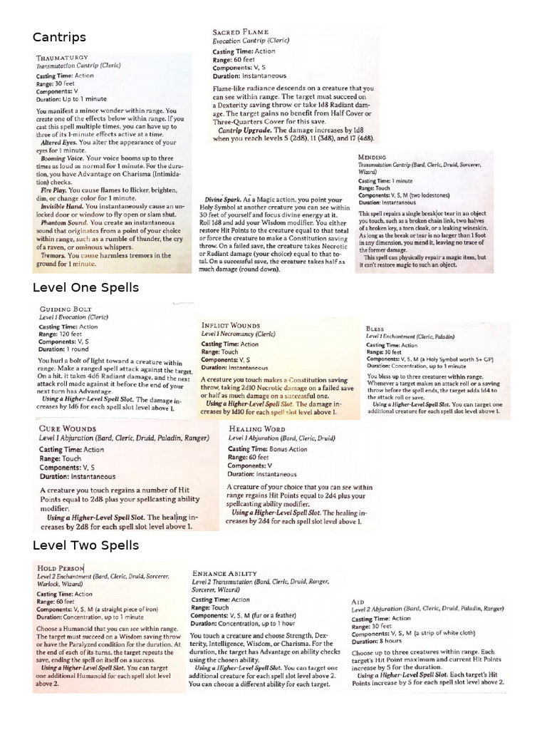 Cleric Level Three Spells | PDF