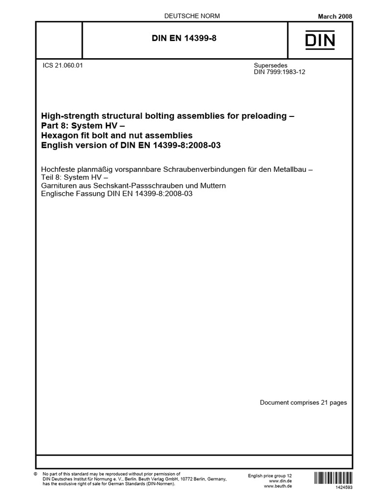High-Strength Bolting Assemblies Standard | PDF | Screw | Engineering ...