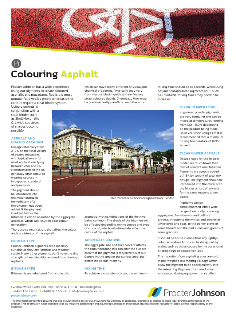 Coloured Asphalt Pigment Guide | PDF | Color | Building Engineering