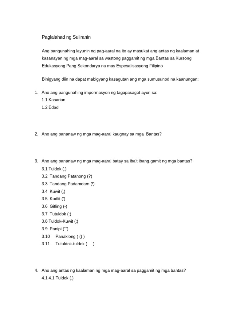 Paglalahad NG Suliranin | PDF