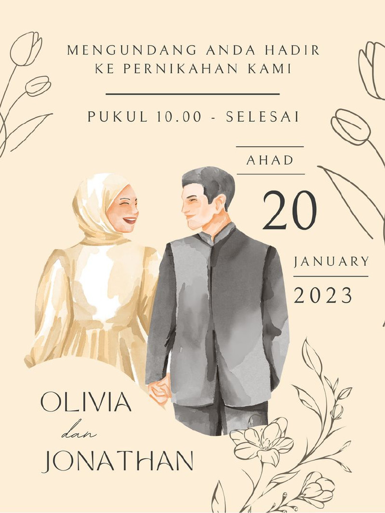 Contoh Undangan Pernikahan Yang Simple Dan Elegan | PDF