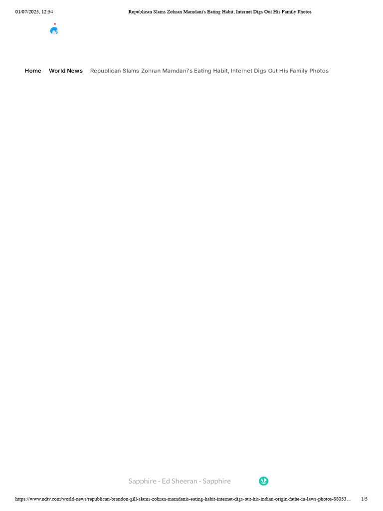 Republican Slams Zohran Mamdani's Eating Habit, Internet Digs Out His Family Photos | PDF