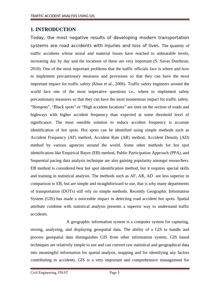 Traffic Accident Analysis Using Gis | PDF | Geographic Information System | Spatial Analysis
