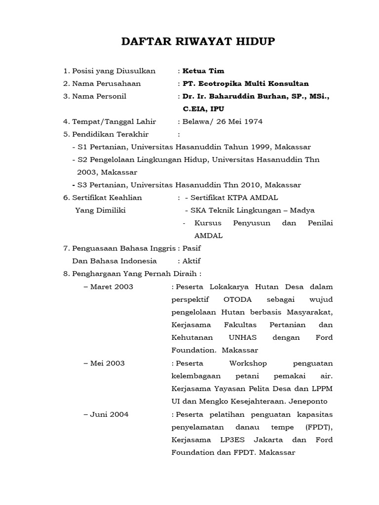 Baharuddin Burhan (Team Leader) | PDF