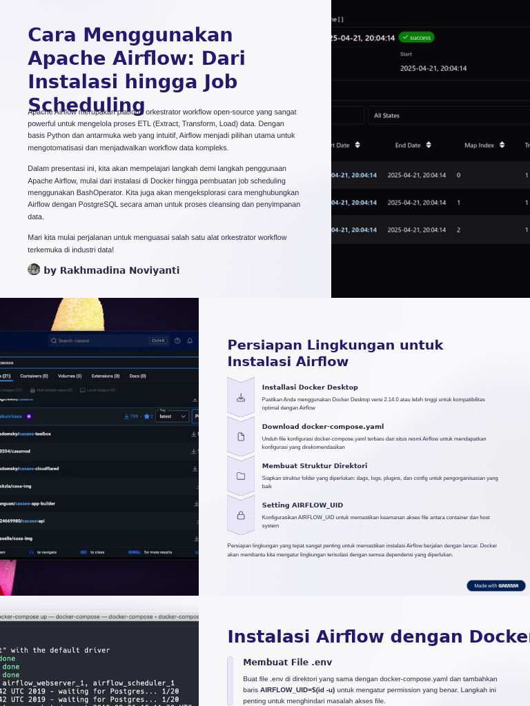 Cara Menggunakan Apache Airflow Dari Instalasi Hingga Job Scheduling | PDF