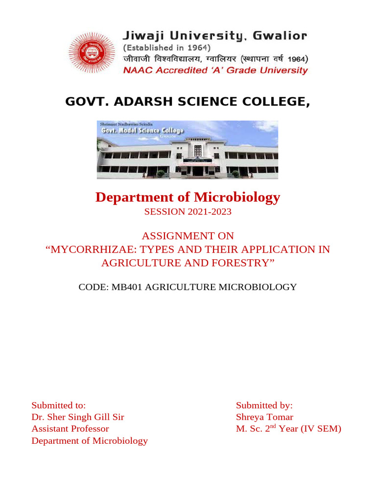 Microbiology Assignment Front Page | PDF | Microbiology