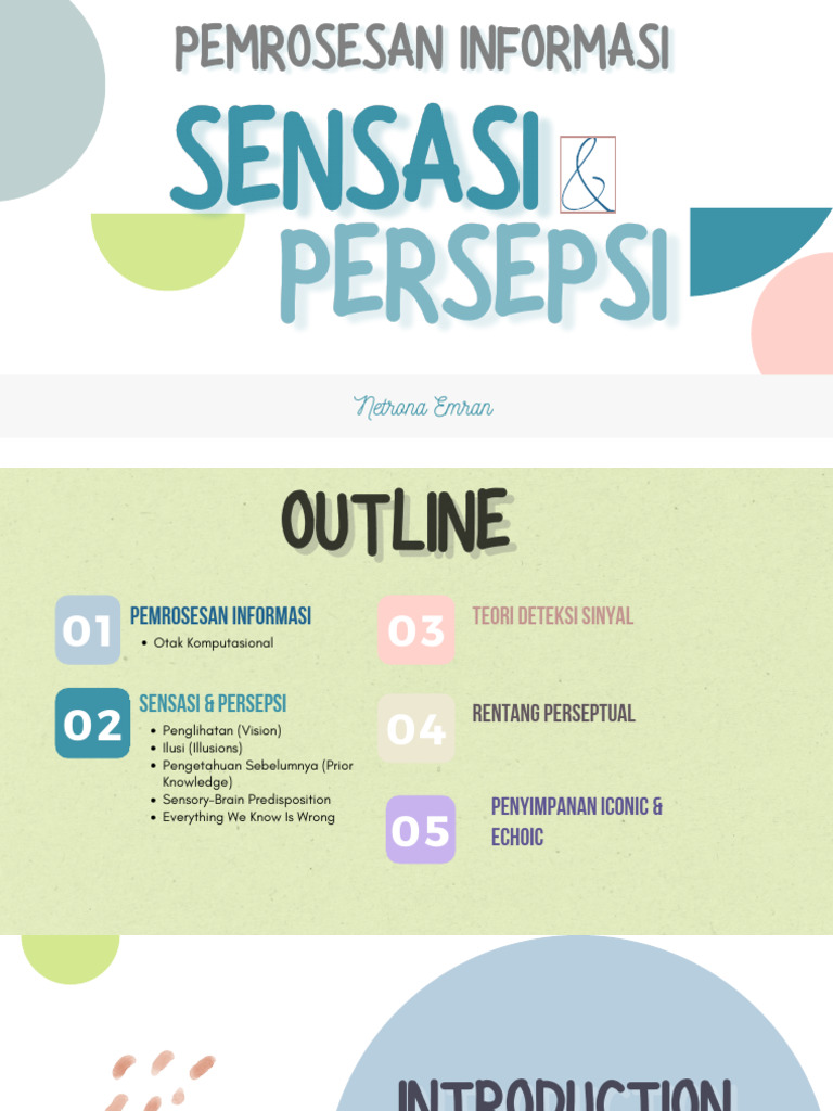 2 Pemrosesan Informasi (Sensasi & Persepsi) | PDF