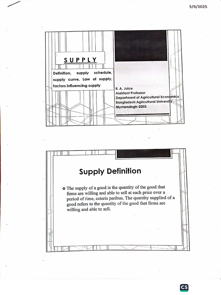Supply Notes by Juice Sir | PDF