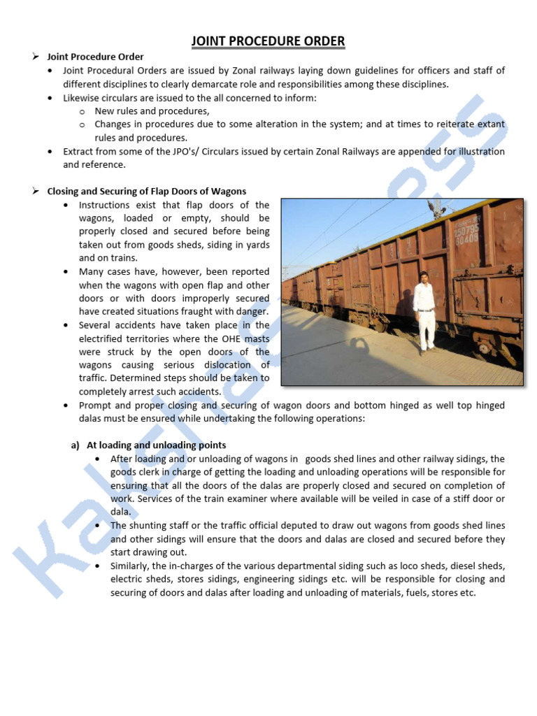 TRD 28-Joint Procedure Order Compressed | PDF | Train | Insulator ...