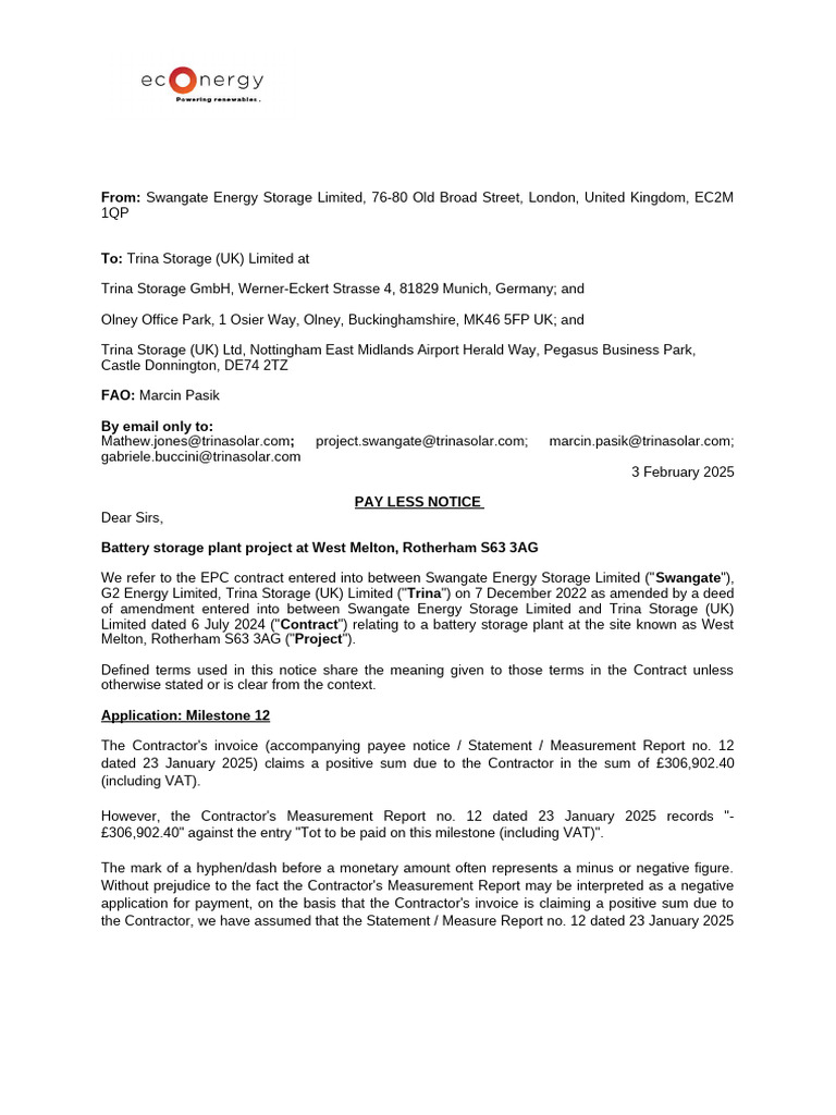 Pay Less Notice M12 | PDF | Payments | Damages