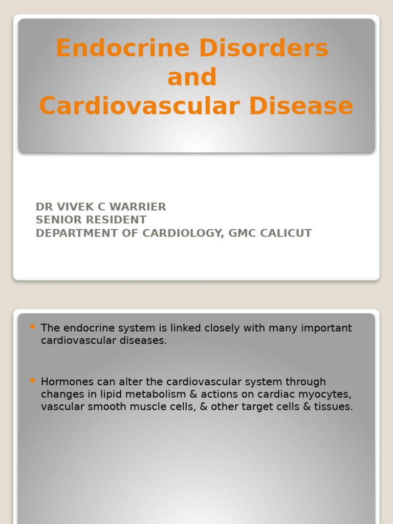 Endocrine Disorders and Cvs - DR Vivek | PDF | Hyperthyroidism ...