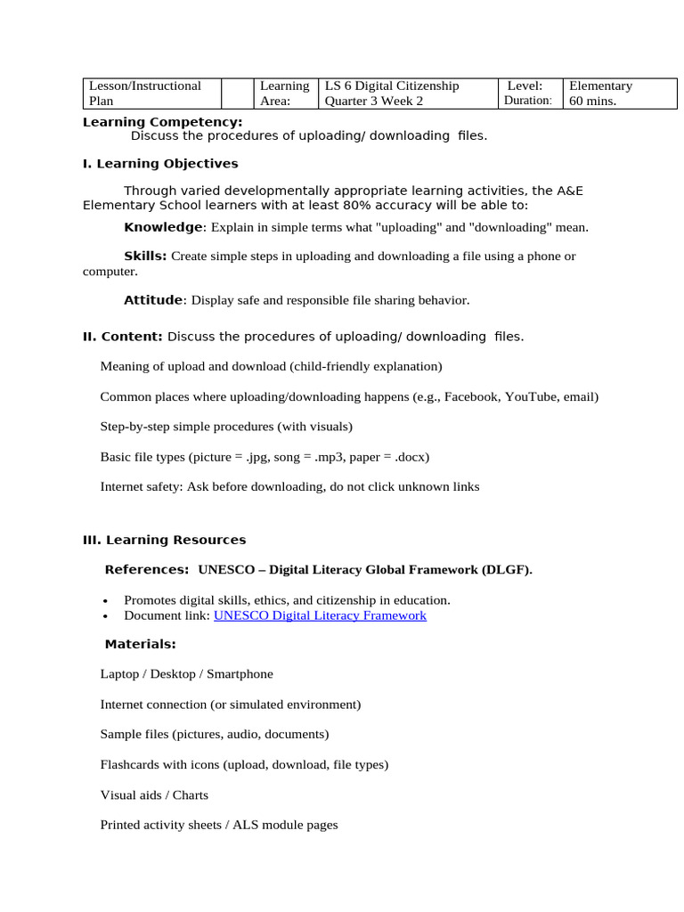 LS 6 Elem. Qew2 Dibuayan | PDF | Computer File | Learning