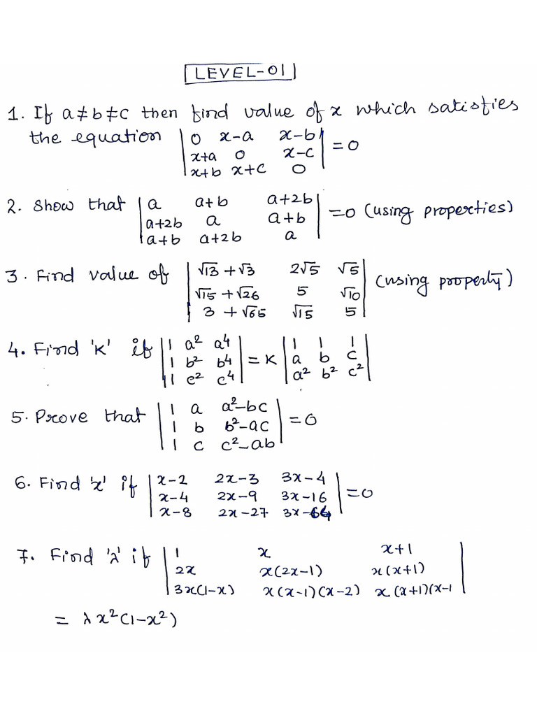 Properties of Determinants | PDF