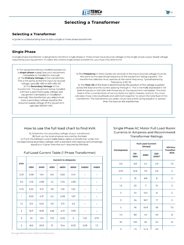 Temco Transformers (Motors) | PDF