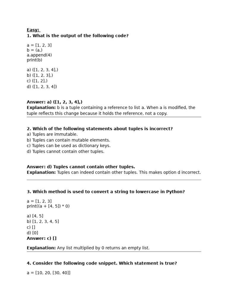 50 MCQ (Pod-Ai) List Tuple | PDF | Computer Science | Programming Paradigms