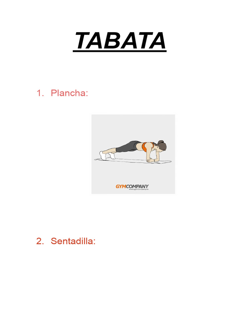 Tabata: 1. Plancha | PDF