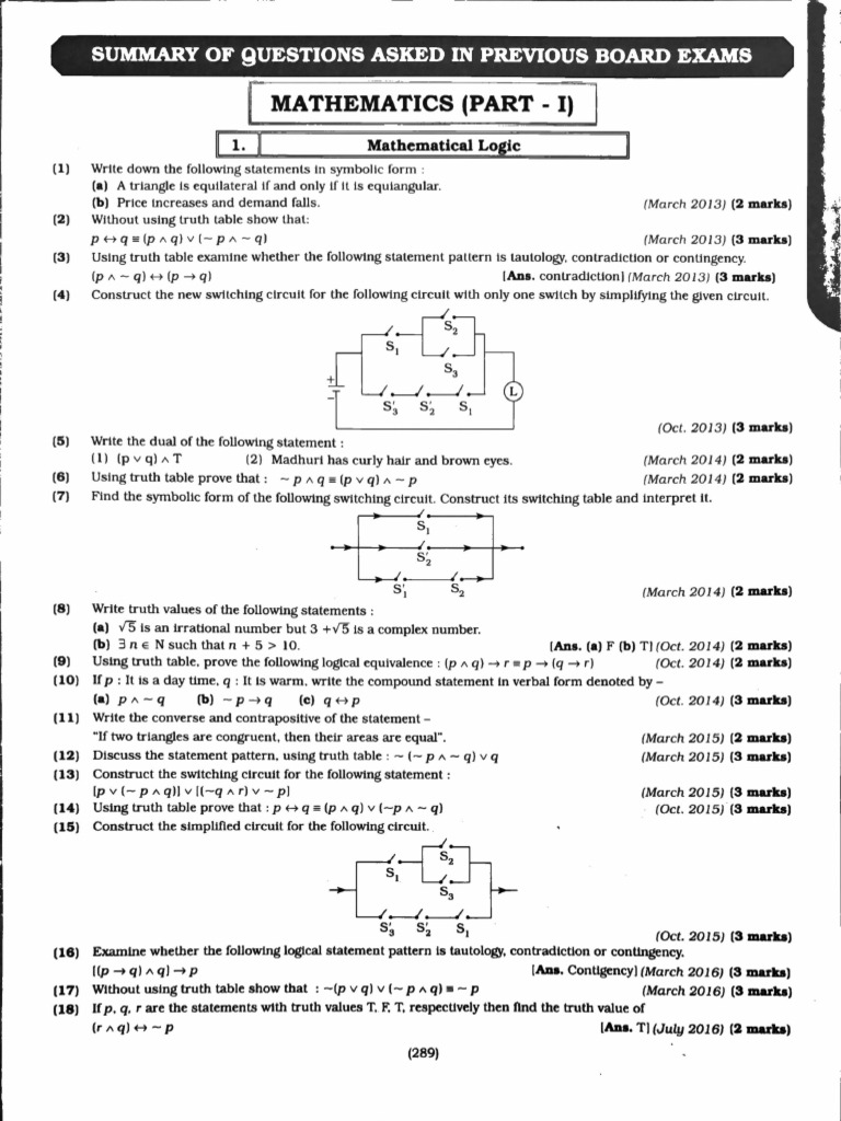 24USQAB25 M1 CH - 1 Mathematical Logic | PDF