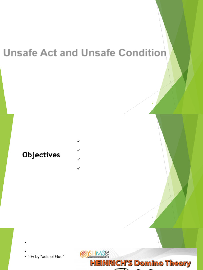 Unsafe Acts and Unsafe Condition | PDF | Safety | Occupational Safety ...
