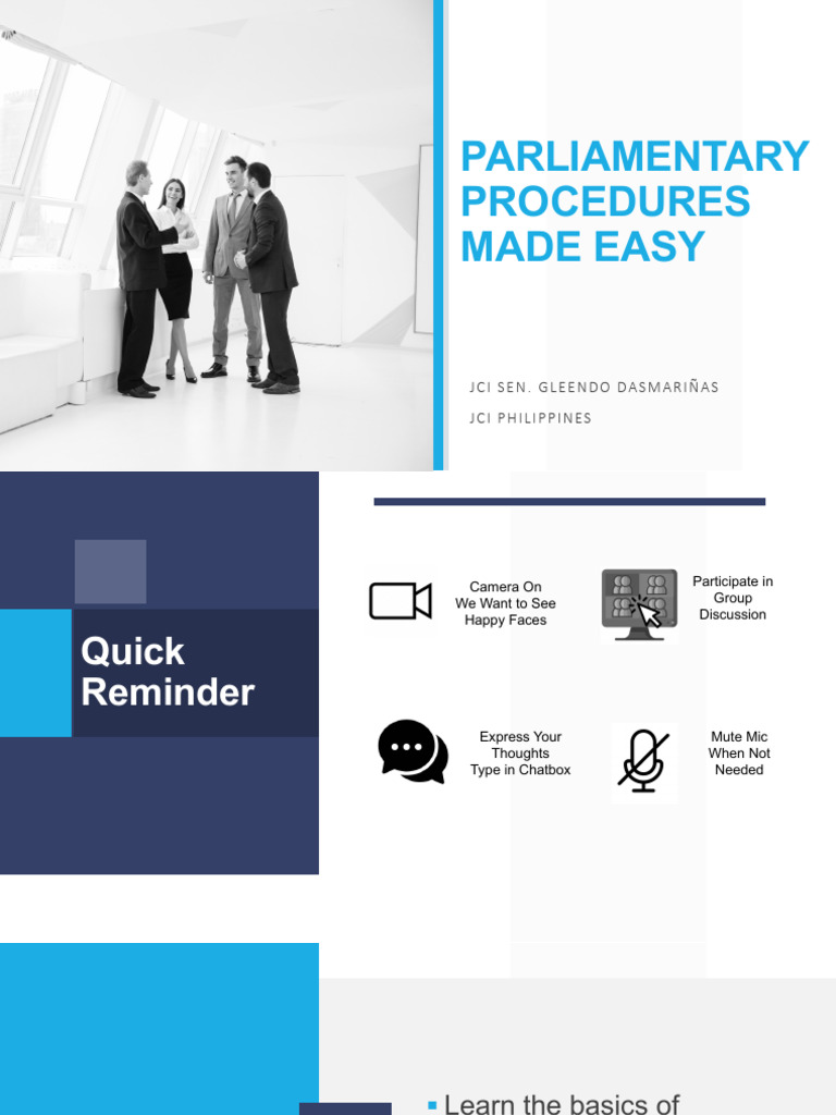 Parliamentary Procedures Made Easy 2022 | PDF | Political Law | Parliamentary Procedure