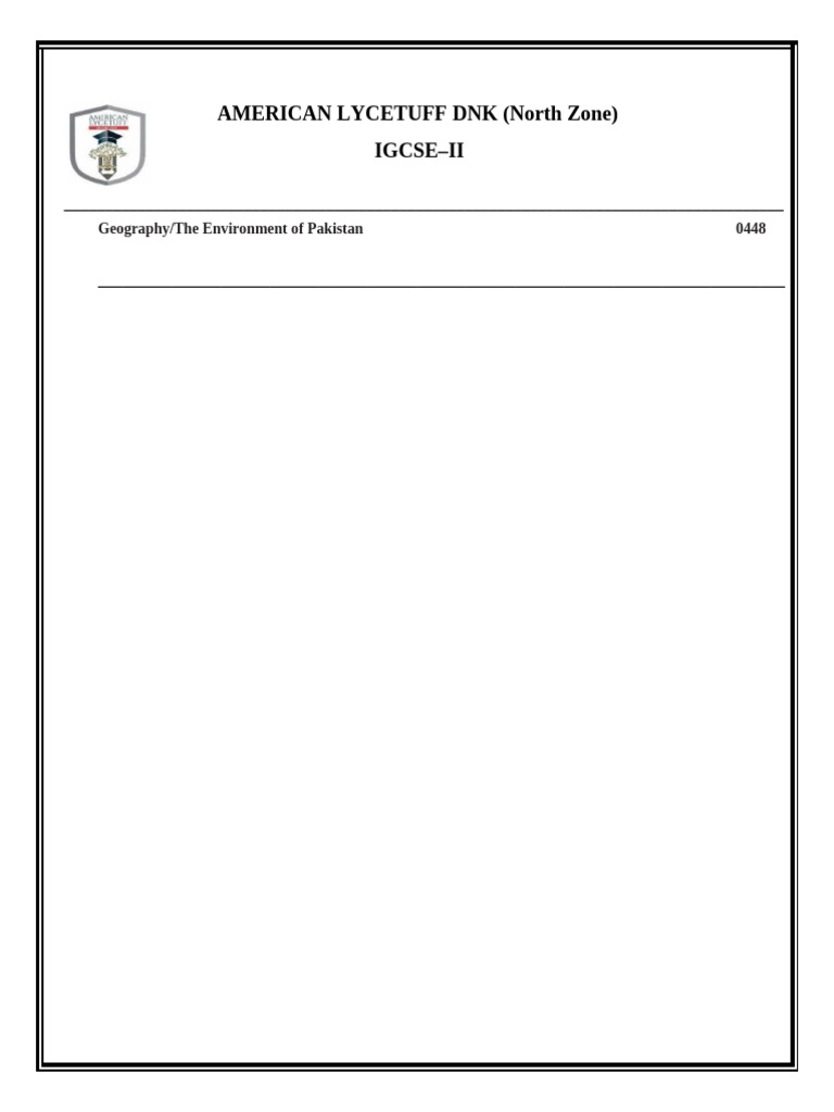 IG-II Geography Assignment 2 | PDF
