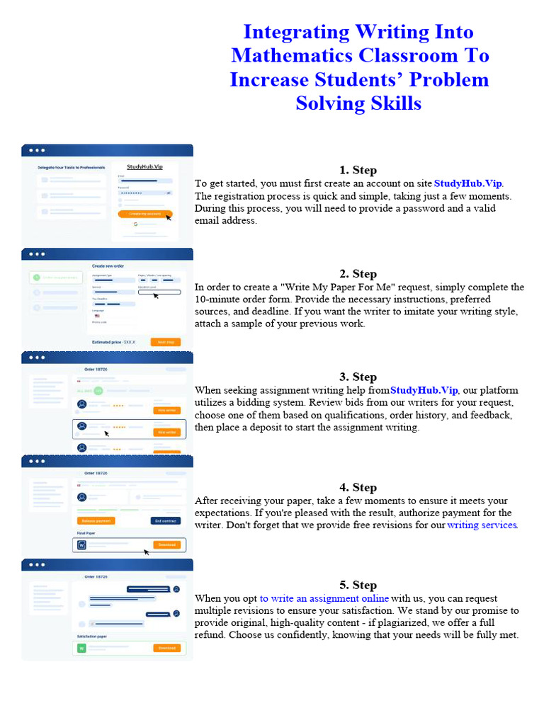 Integrating Writing Into Mathematics Classroom To Increase Students ...