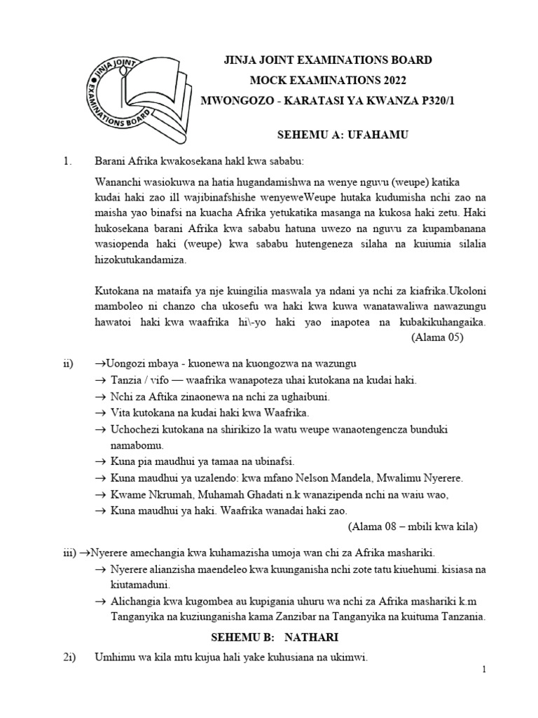 Uace Jjeb p320 - 1 Guide 2022 | PDF