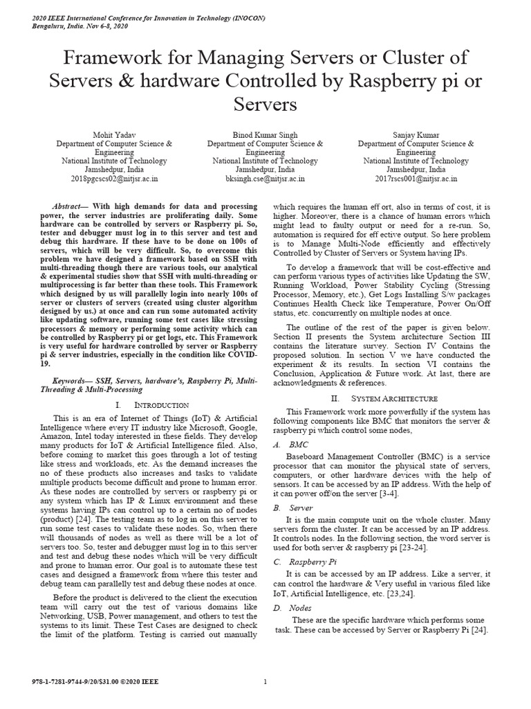 Framework For Managing Servers or Cluster of Servers Amp Hardware ...