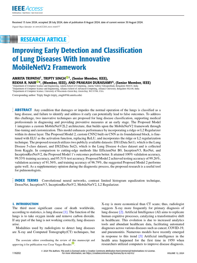 Improving Early Detection and Classification of Lung Diseases With ...