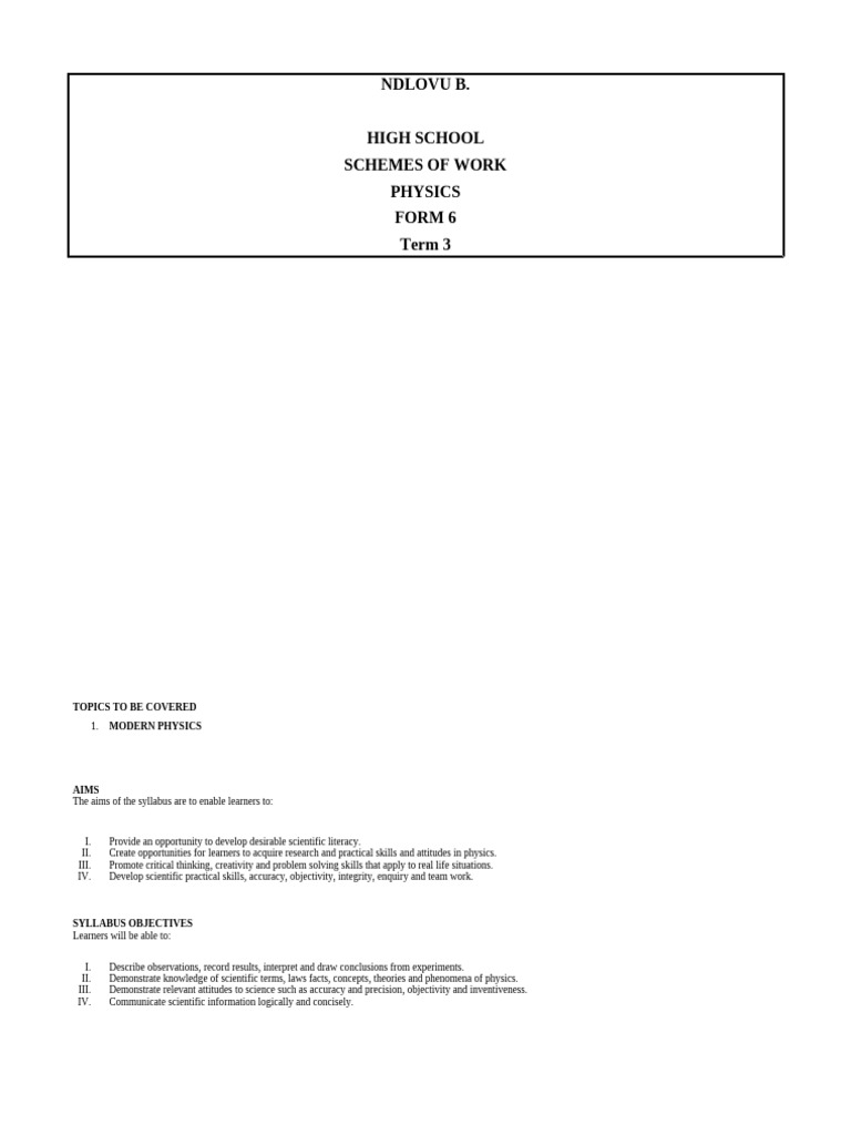 Physics F6 Scheme - Term3 - 2022 | PDF | Radioactive Decay | Physics
