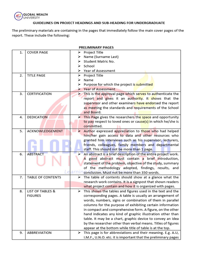 GWU Project Guidlines For BSC | PDF | Hypothesis | Validity (Statistics)