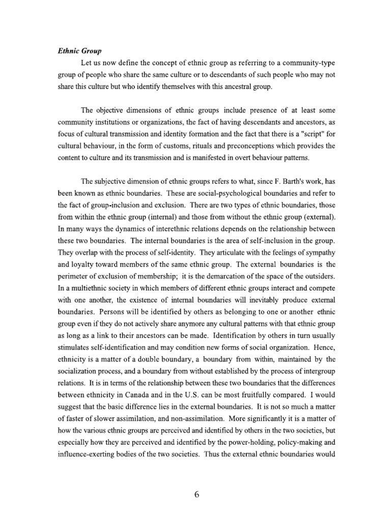 Ethnic Boundaries Identity and Ethnic Groups | PDF