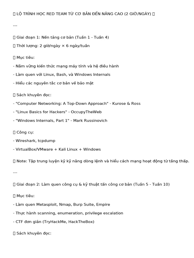 Roadmap Red Team | PDF