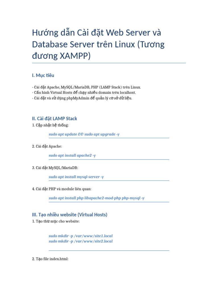Demo Linux XAMPP Like Setup | PDF