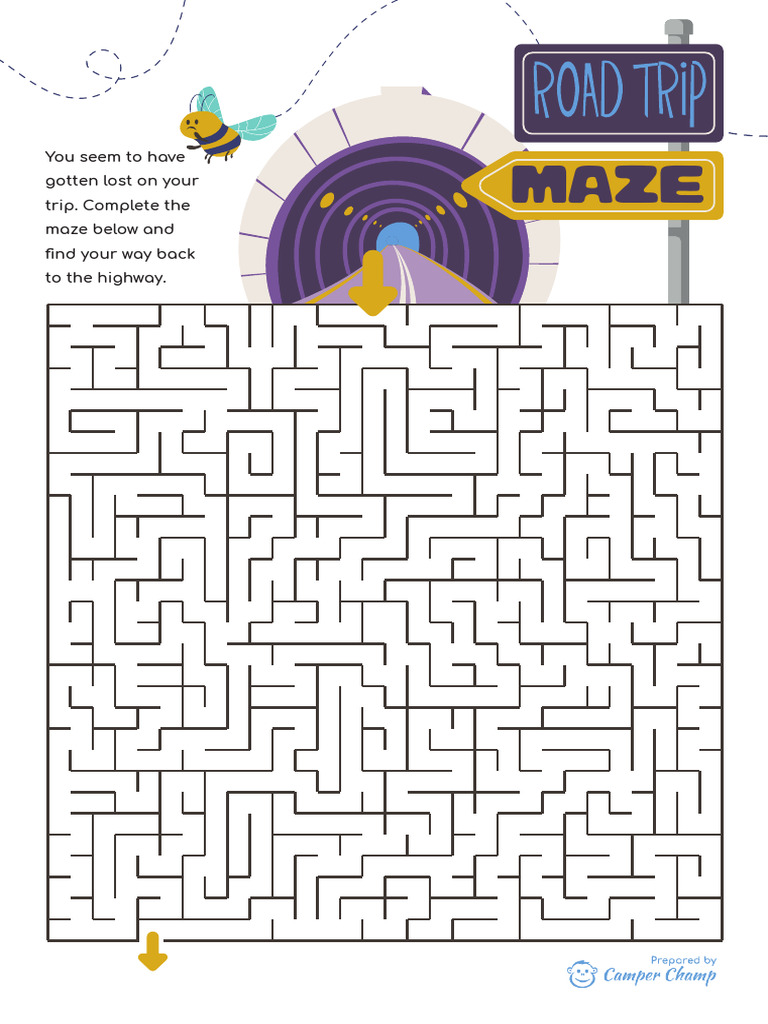 Camper Champ Road Trip Printables p8 Road Trip Maze | PDF