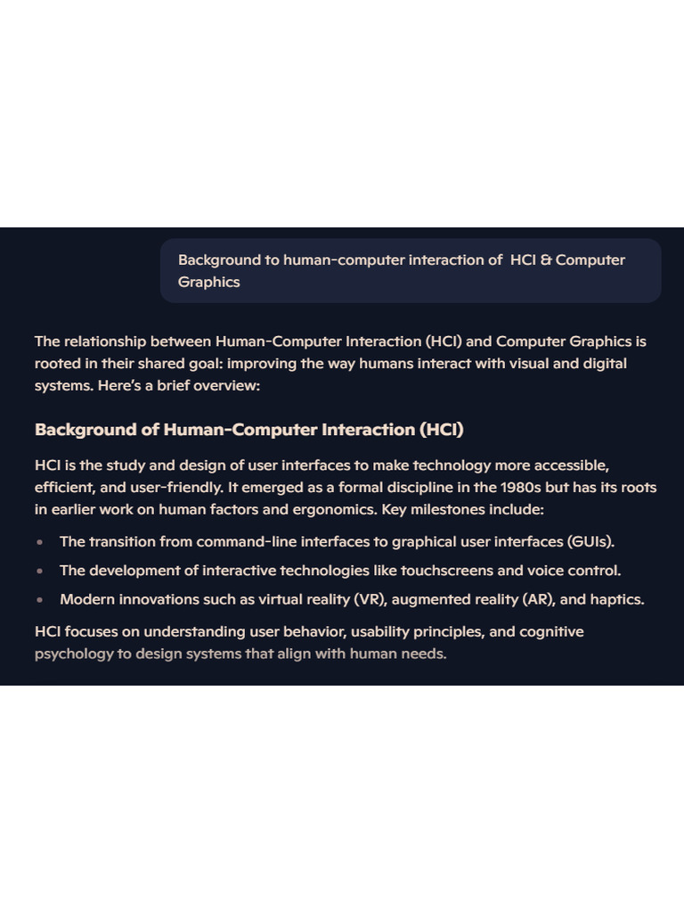 HCI & Computer Graphics | PDF