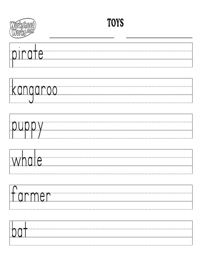 WorksheetWorks TOYS 1 | PDF