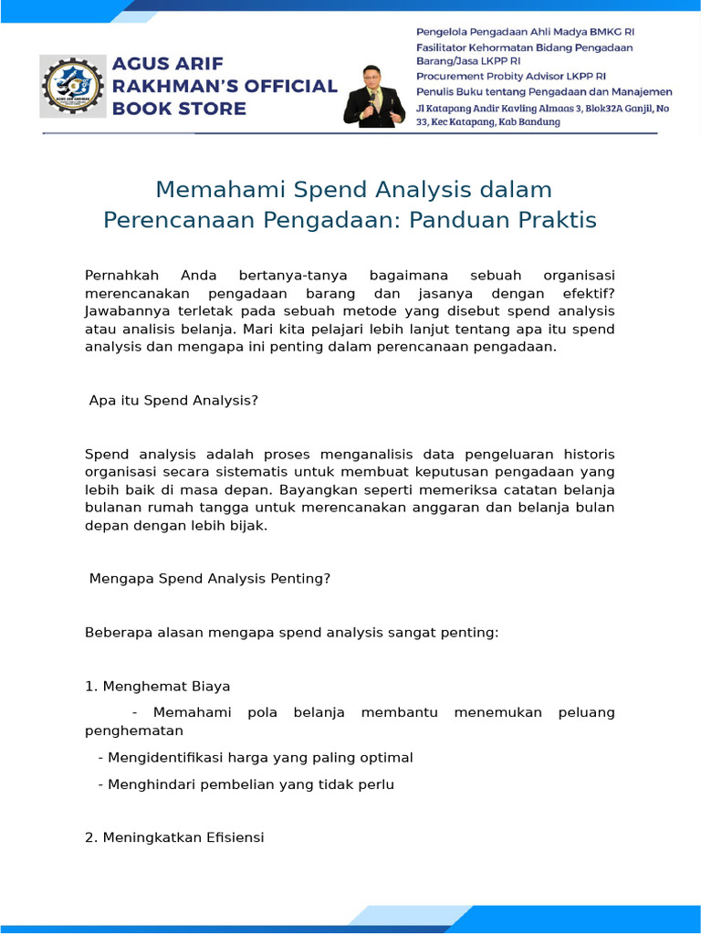 Proses dan Pentingnya Spend Analysis | PDF