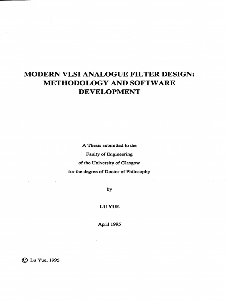 Modern VLSI Analog Filter Design | PDF