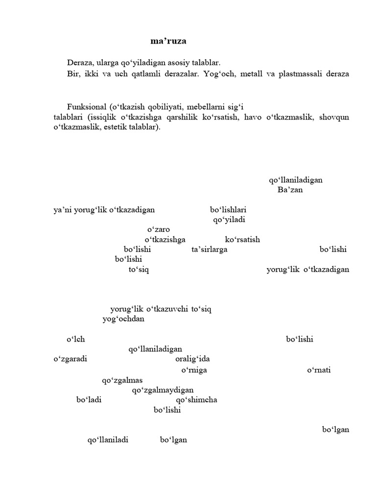 13-Maruza. Deraza Va Eshiklar | PDF