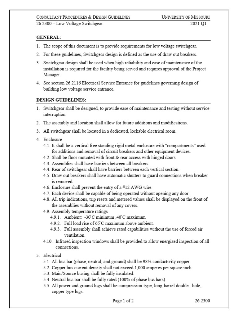 Low Voltage Switchgear | PDF | Power (Physics) | Electrical Wiring