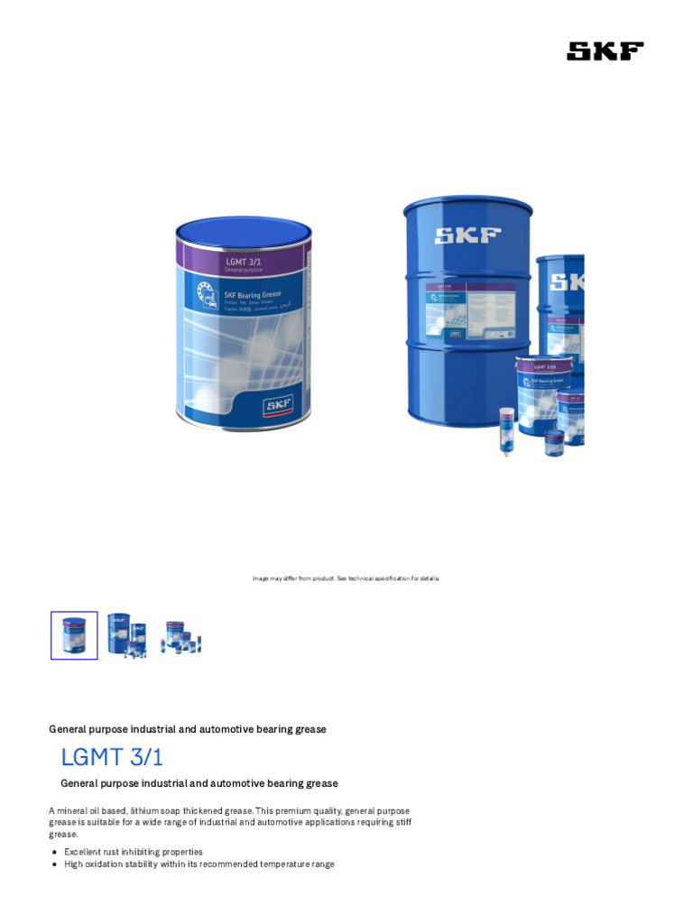 LGMT 3 - 1 - Bearing Greases - SKF | PDF | License