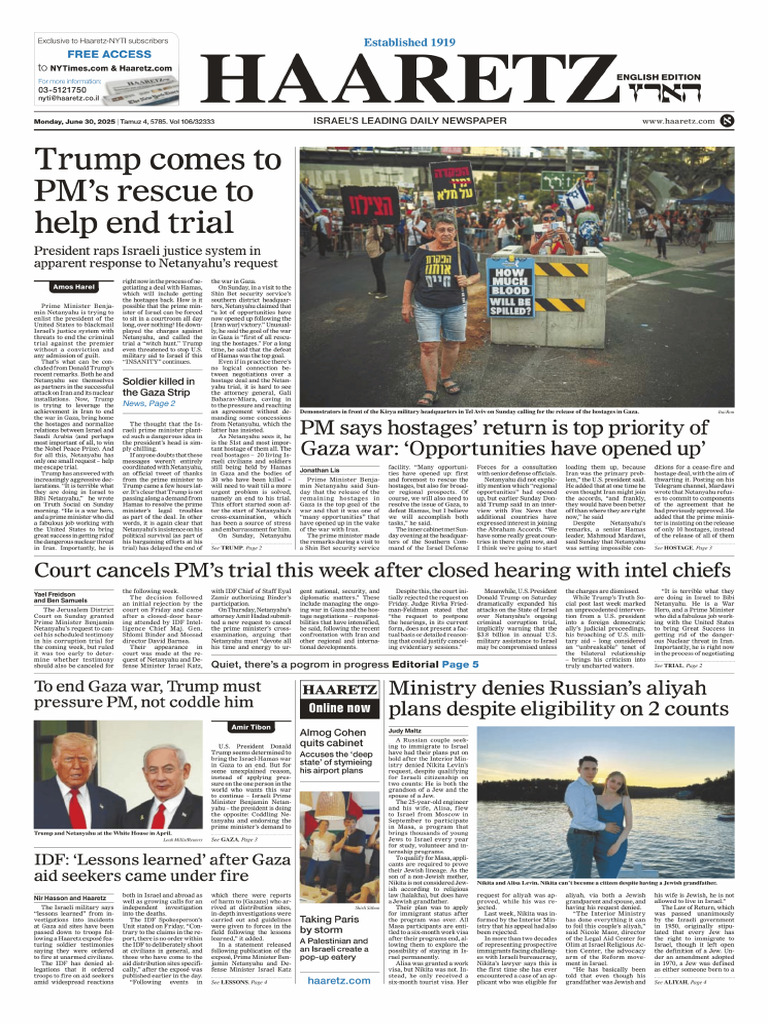 Haaretz 30-06-25 | PDF